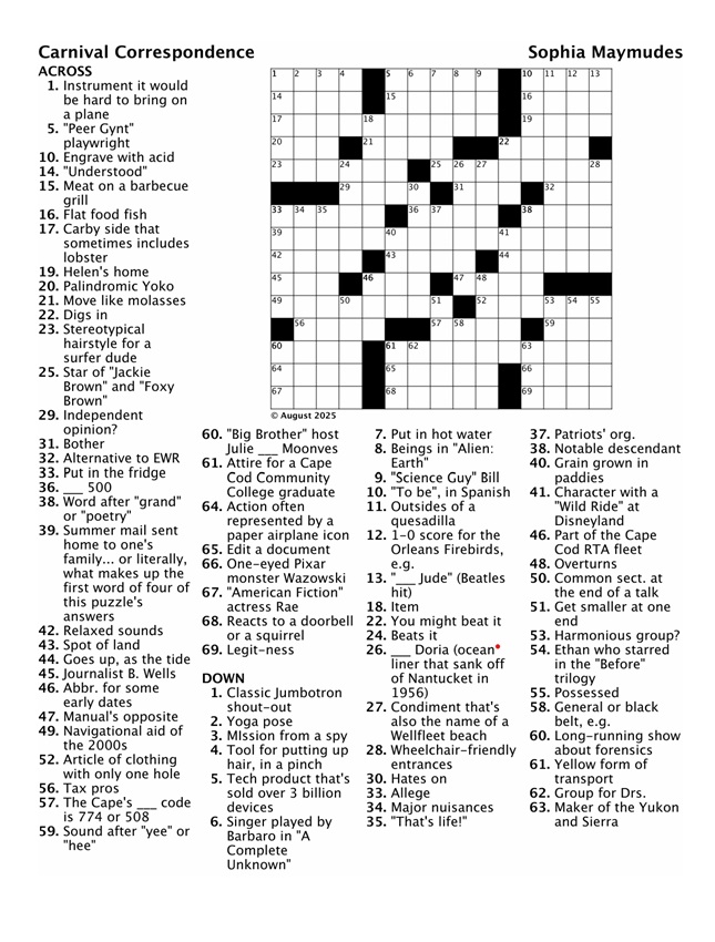 crossword Archives - The Provincetown Independent